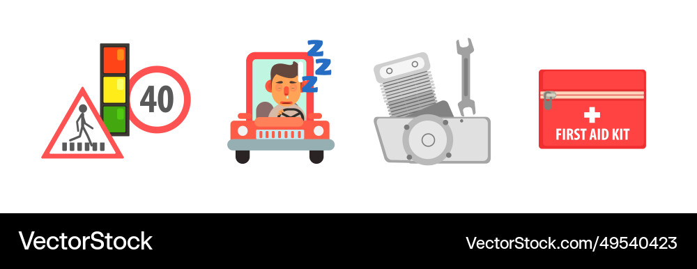 Road traffic safety drive rules flat icon Vector Image