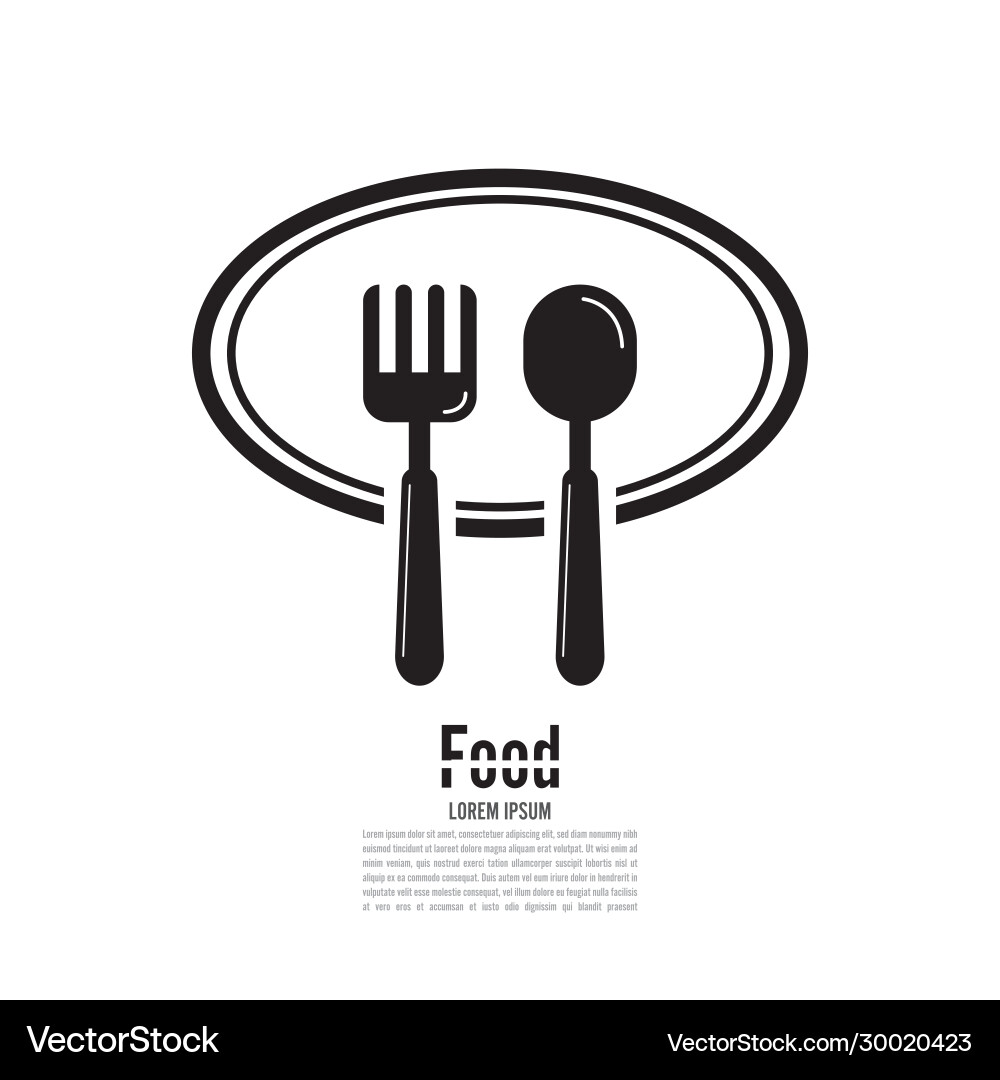 Spoon and fork icon food design template Vector Image