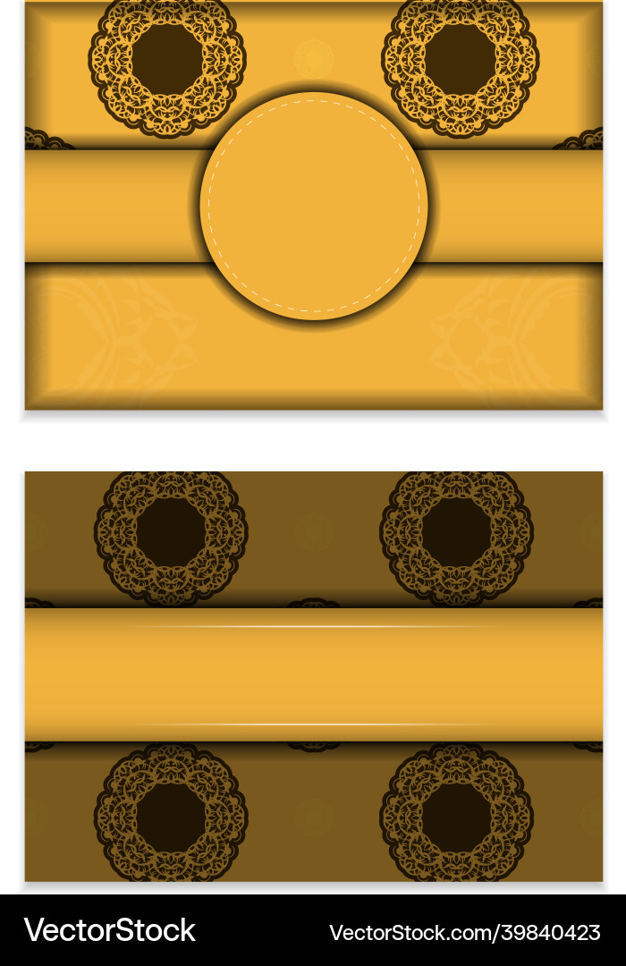 Template brochure in yellow color Royalty Free Vector Image