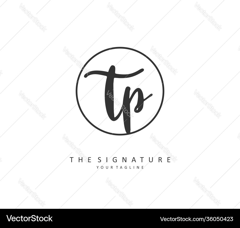 Tp initial letter handwriting and signature logo Vector Image