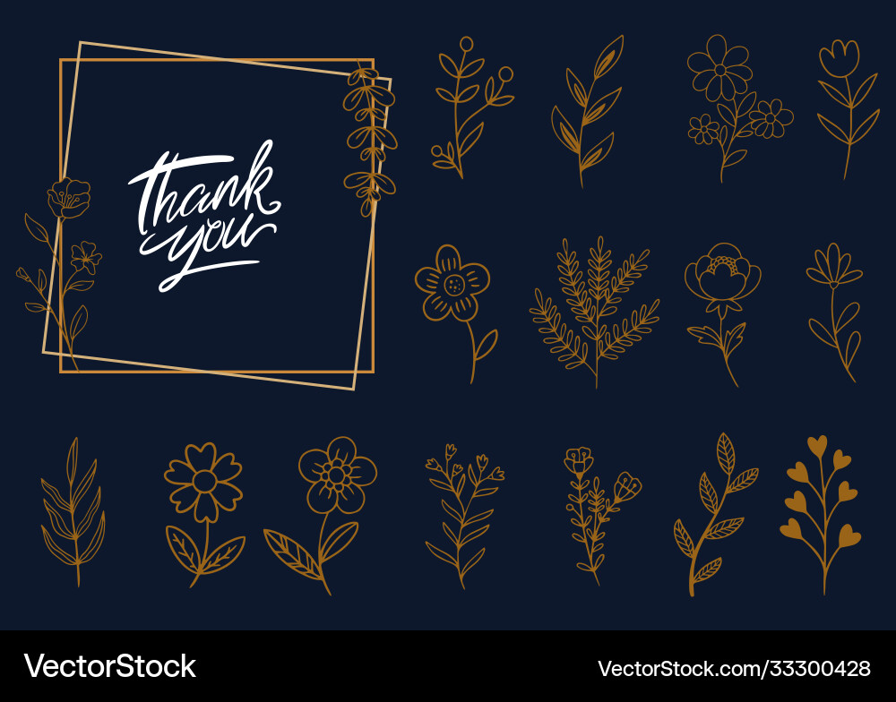 0012 hand drawn flowers doodle Royalty Free Vector Image