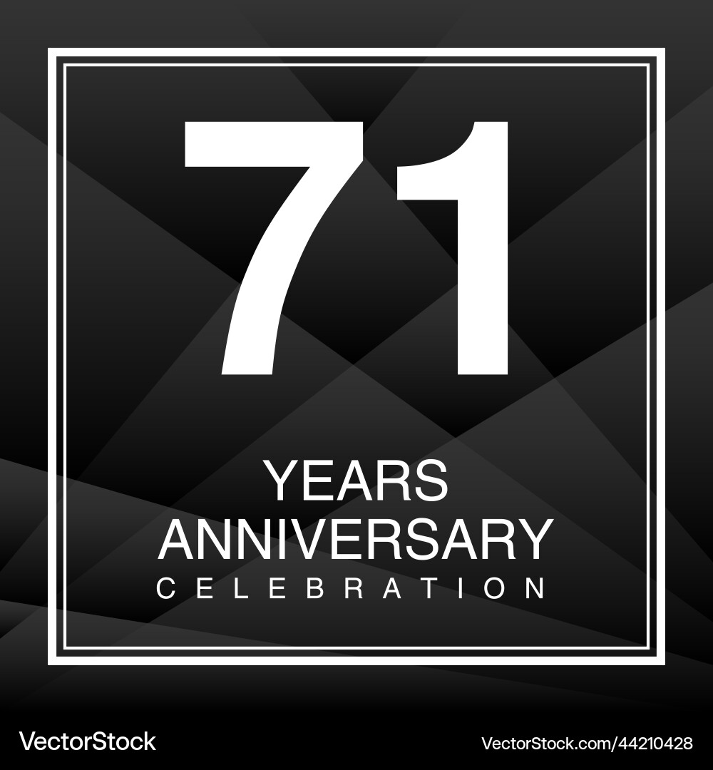 71 year anniversary celebration logo Royalty Free Vector