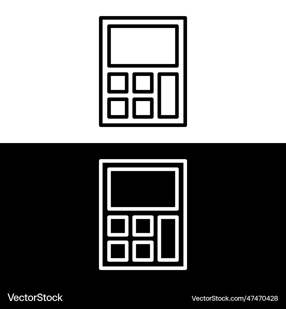 Calculator icon line symbol Royalty Free Vector Image