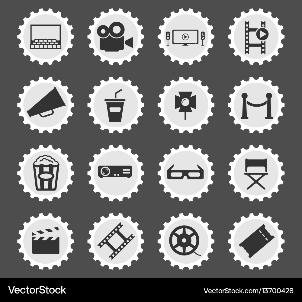 Cinema simply icons Royalty Free Vector Image - VectorStock