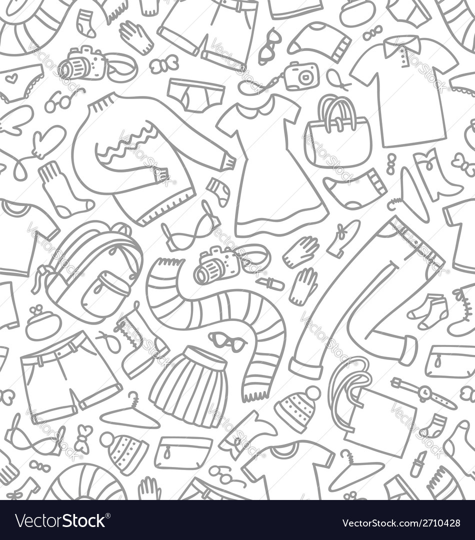 Clothes seamless pattern Royalty Free Vector Image