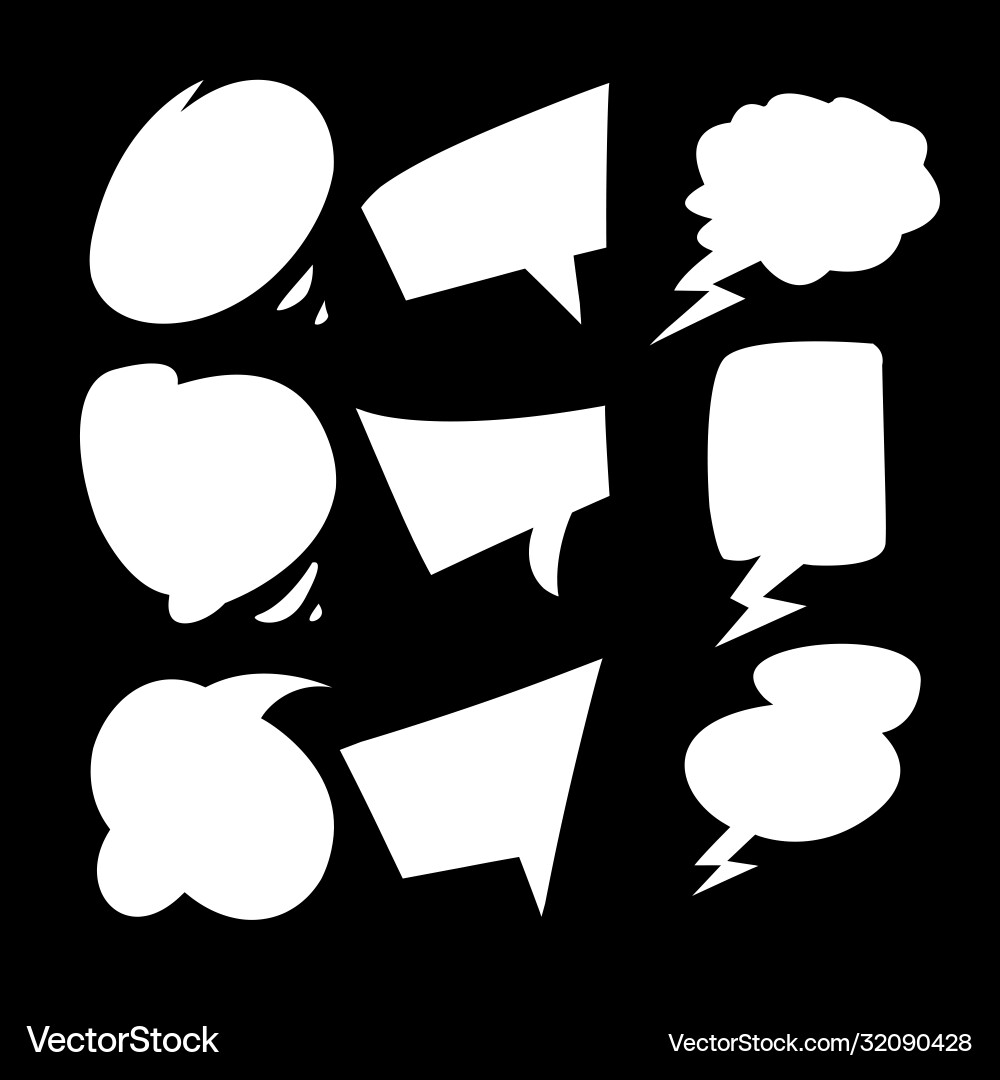 Comic bubble speech balloons cartoon 91 Royalty Free Vector