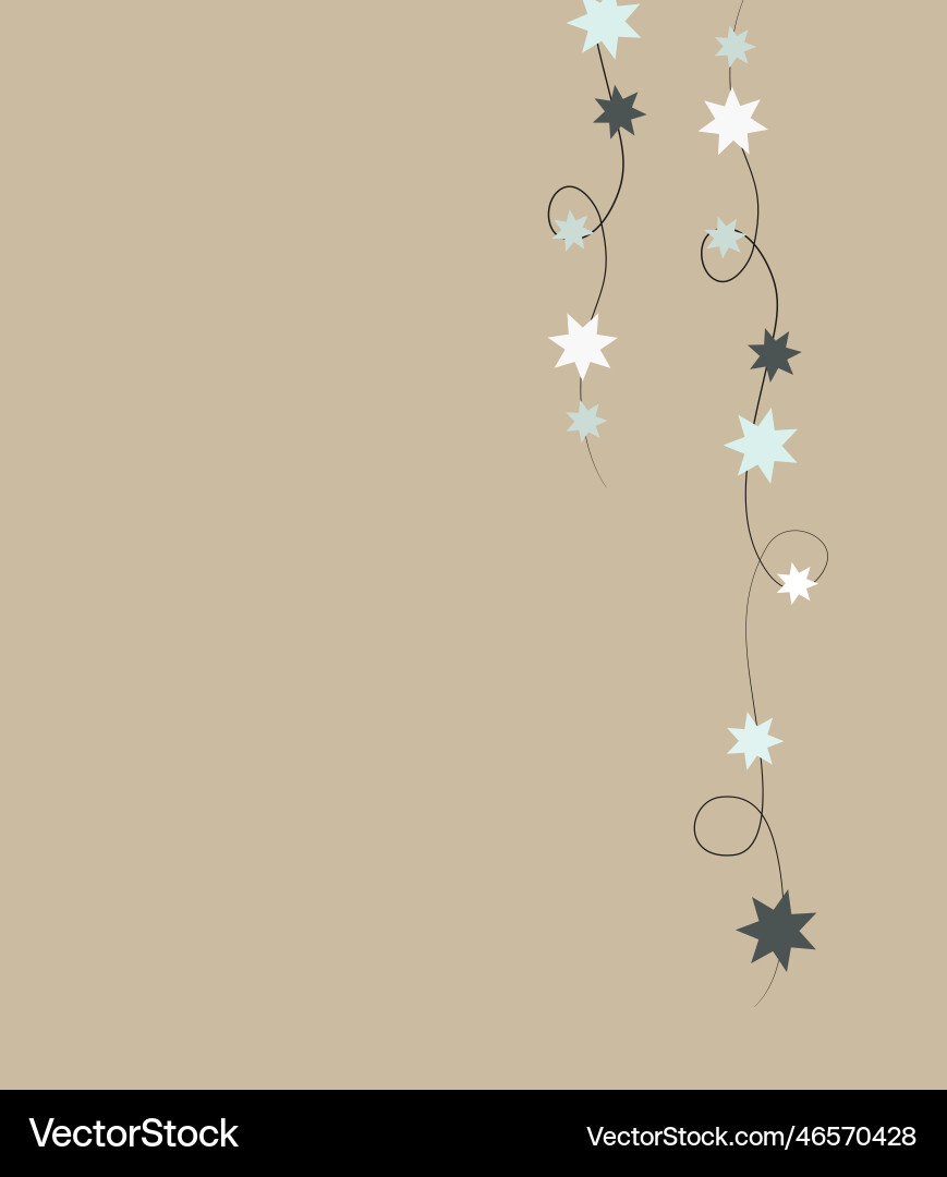 Cute and delicate stars on a dark background Vector Image