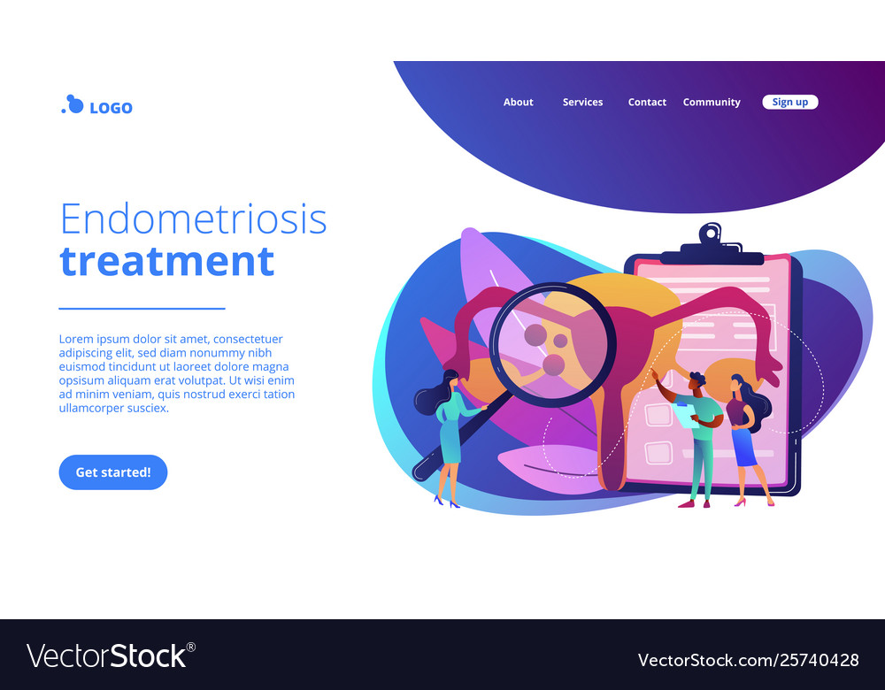 Endometriosis concept landing page Royalty Free Vector Image