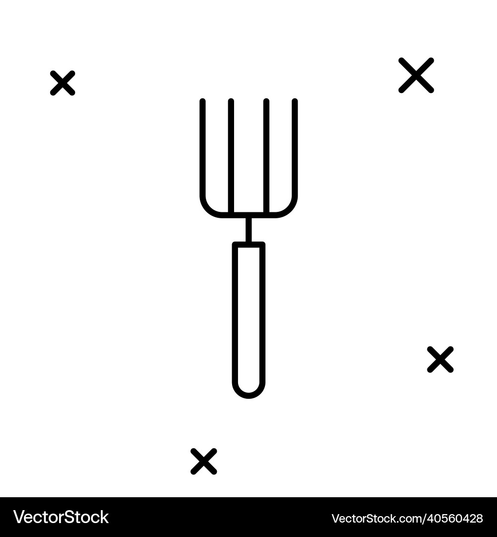 Filled outline garden pitchfork icon isolated Vector Image
