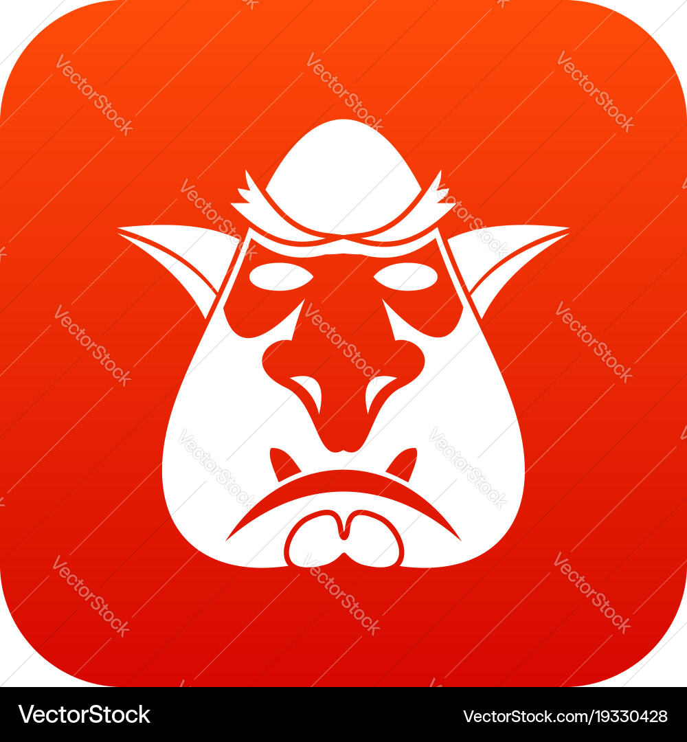 Head of troll icon digital red Royalty Free Vector Image