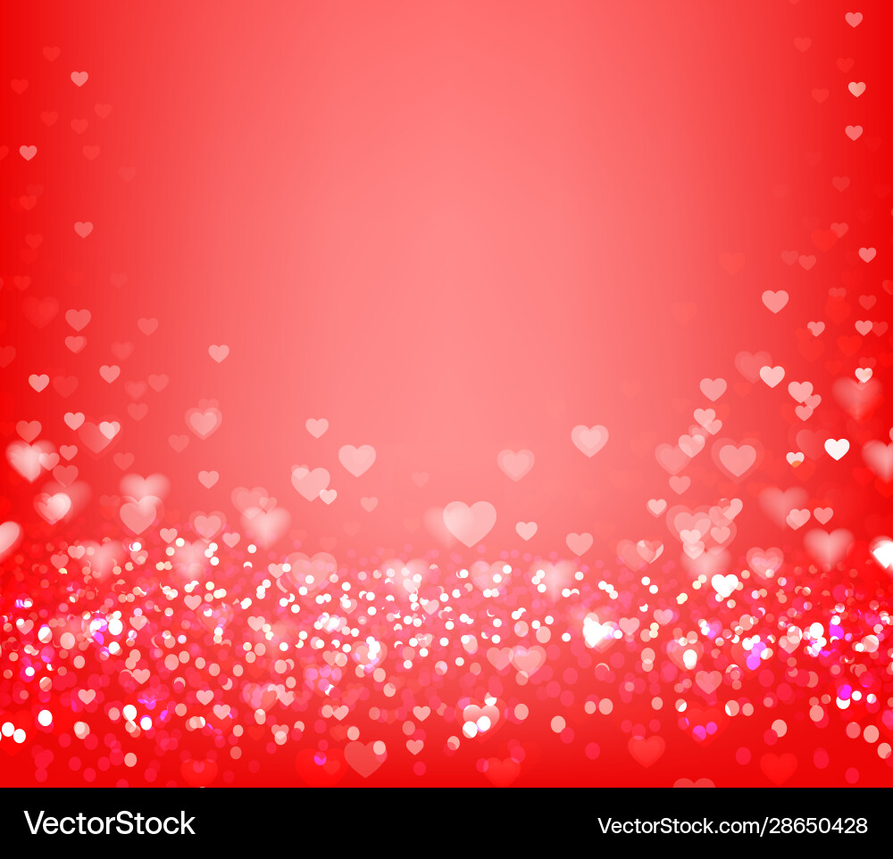 Hearts bokeh background red festive background Vector Image