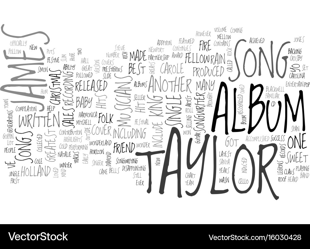 James taylor song text background word cloud Vector Image
