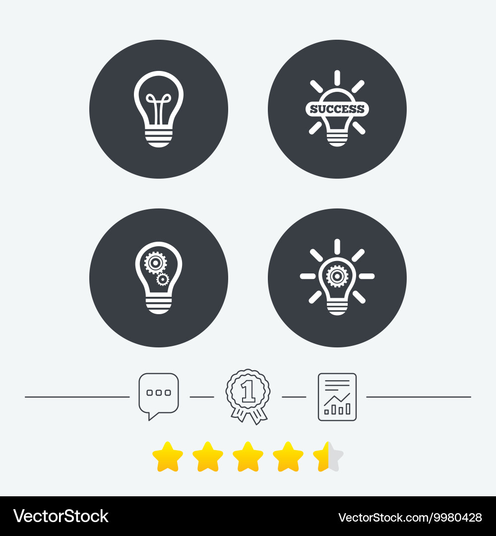 Light lamp icons energy saving symbols Royalty Free Vector