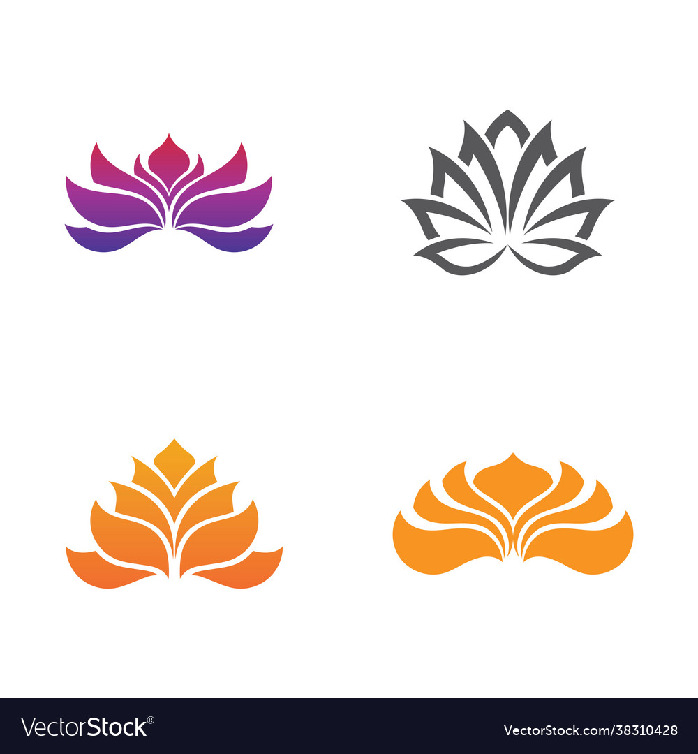 Lotus flowers design logo template Royalty Free Vector Image