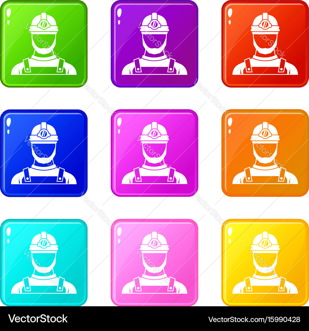 Male miner set 9 Royalty Free Vector Image - VectorStock