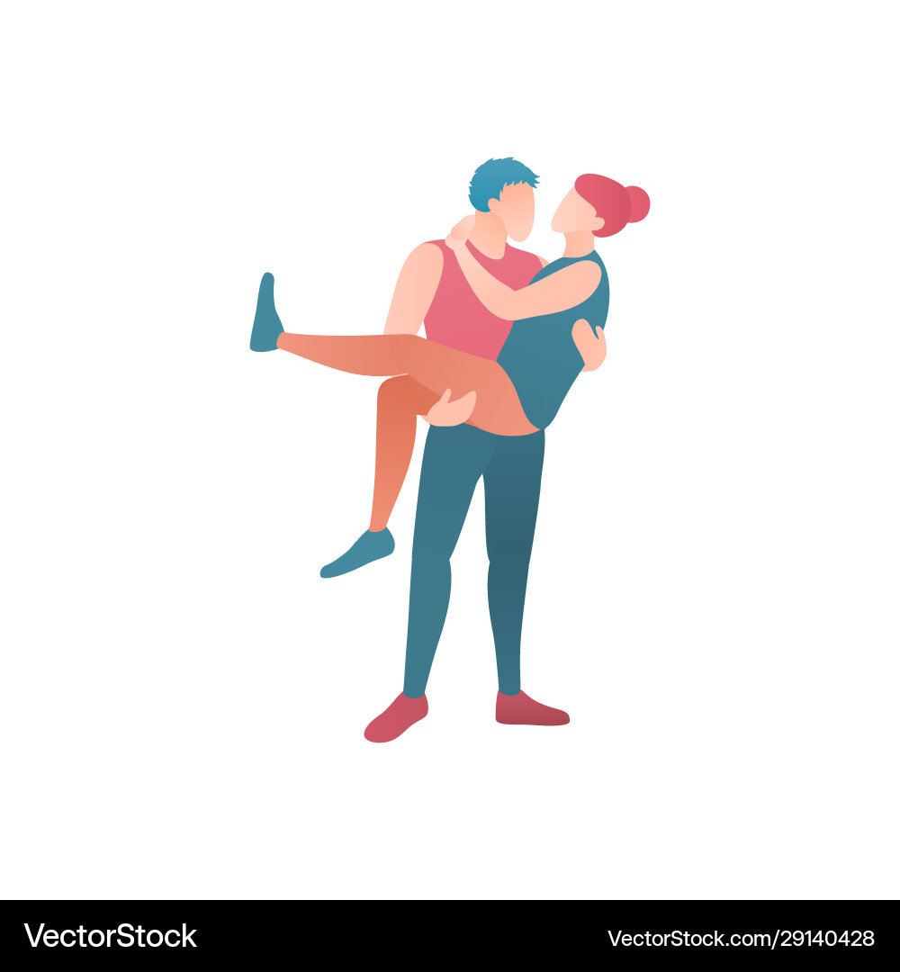 Man embrace woman flat design Royalty Free Vector Image