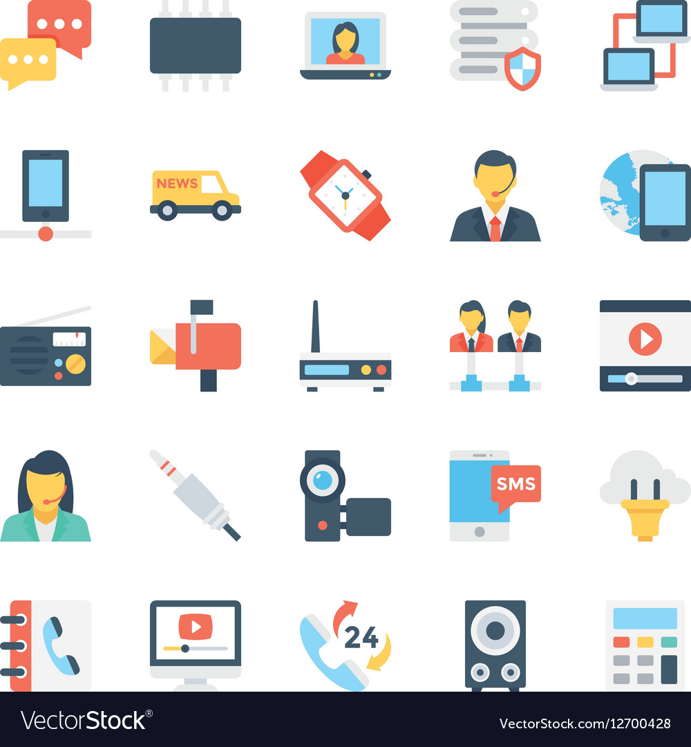 Network and communications icons 4 Royalty Free Vector Image