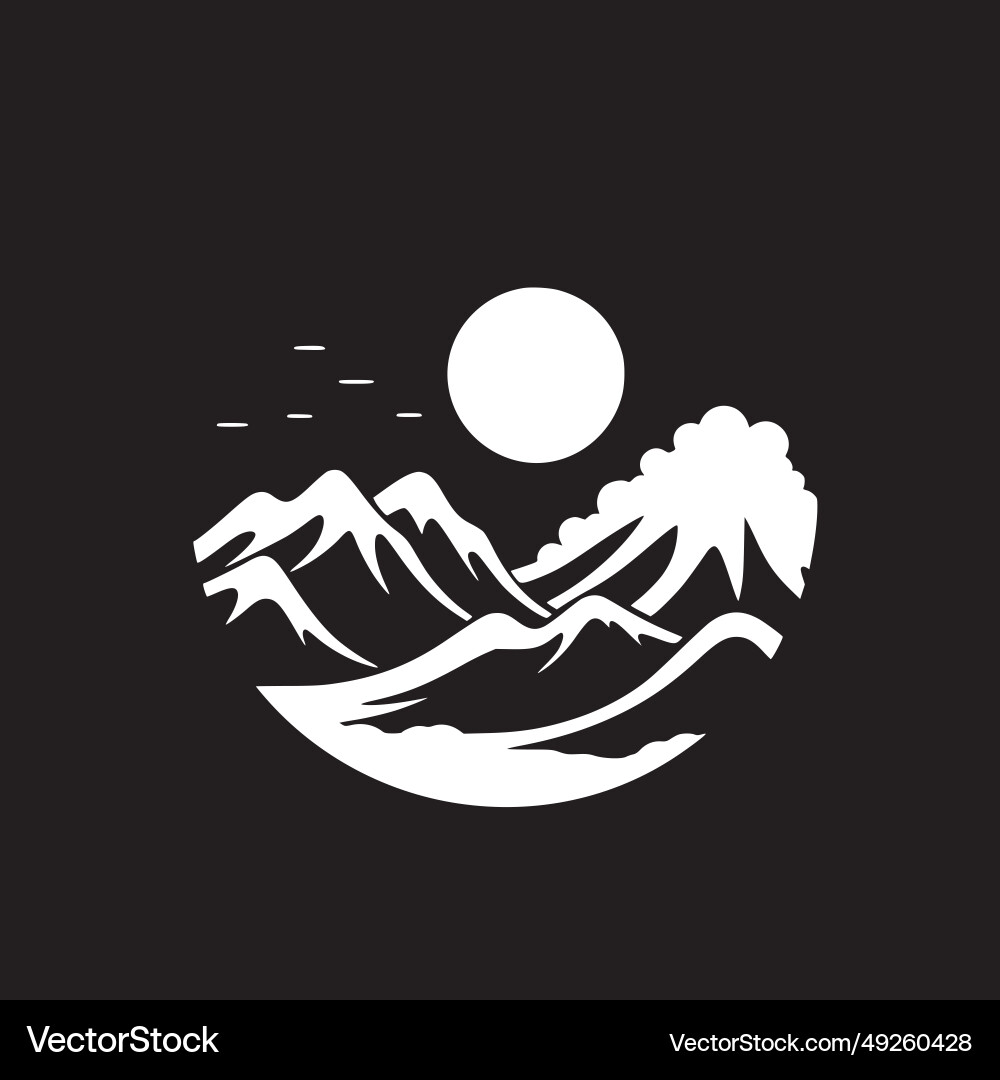 Ocean - minimalist and simple silhouette Vector Image
