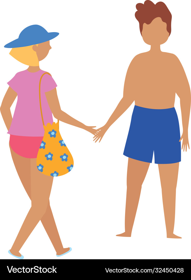 People summer related design couple Royalty Free Vector