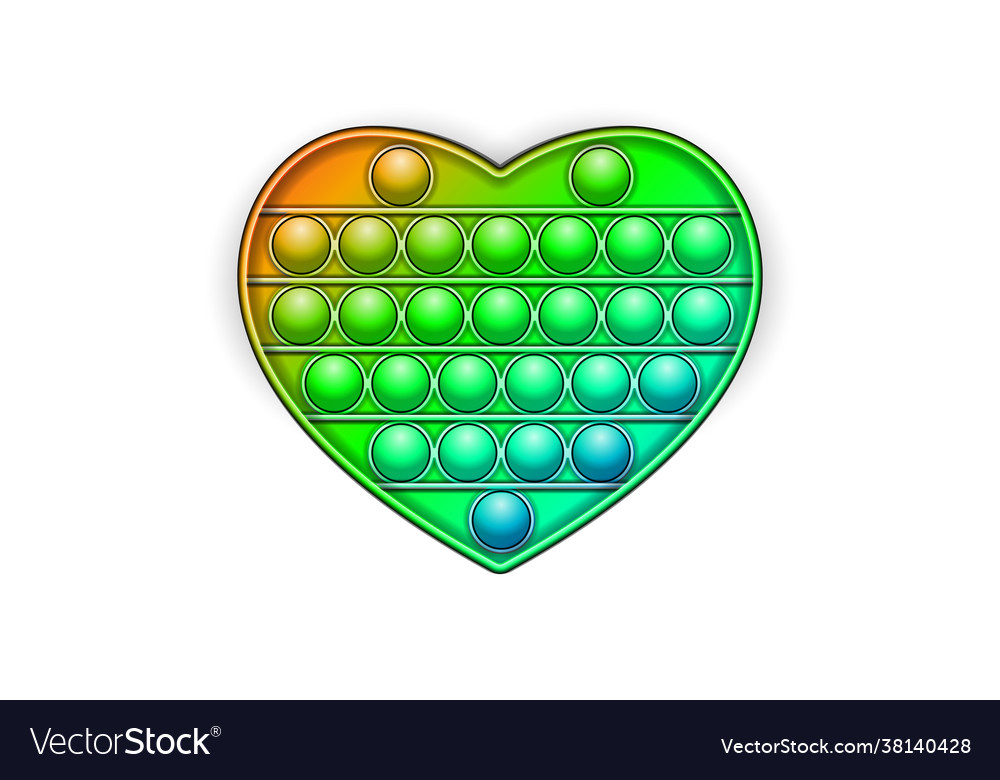 Rainbow trendy pop it fidget toy on a empty Vector Image