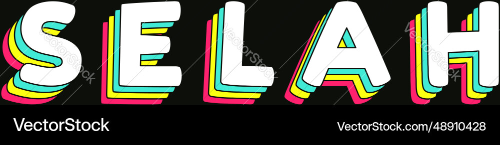 Selah - retro rainbow typography faded style Vector Image