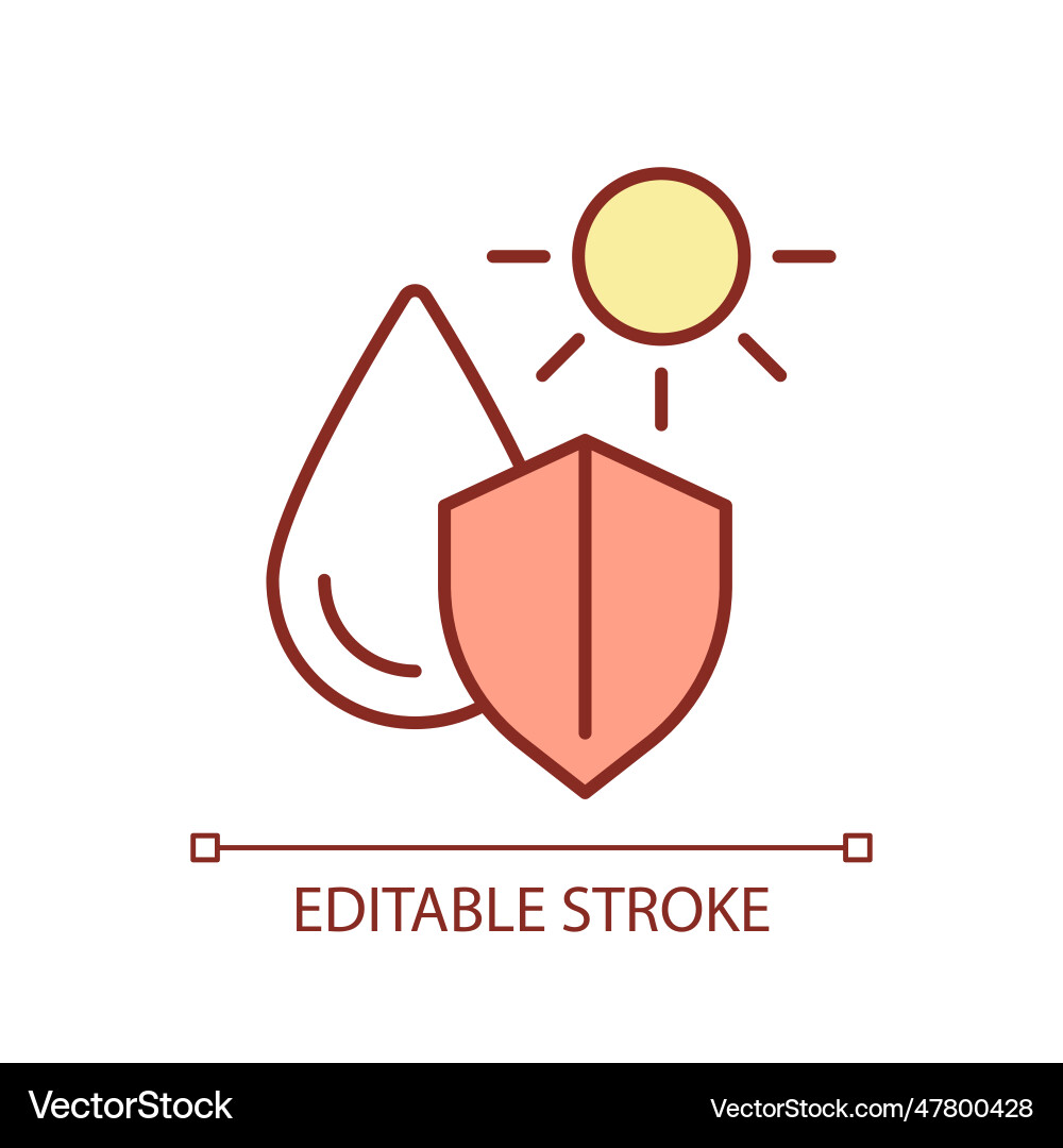 Water management linear icon heatflation concept Vector Image