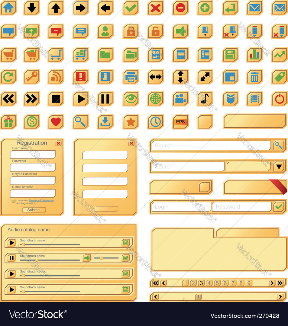 Web design elements Royalty Free Vector Image - VectorStock