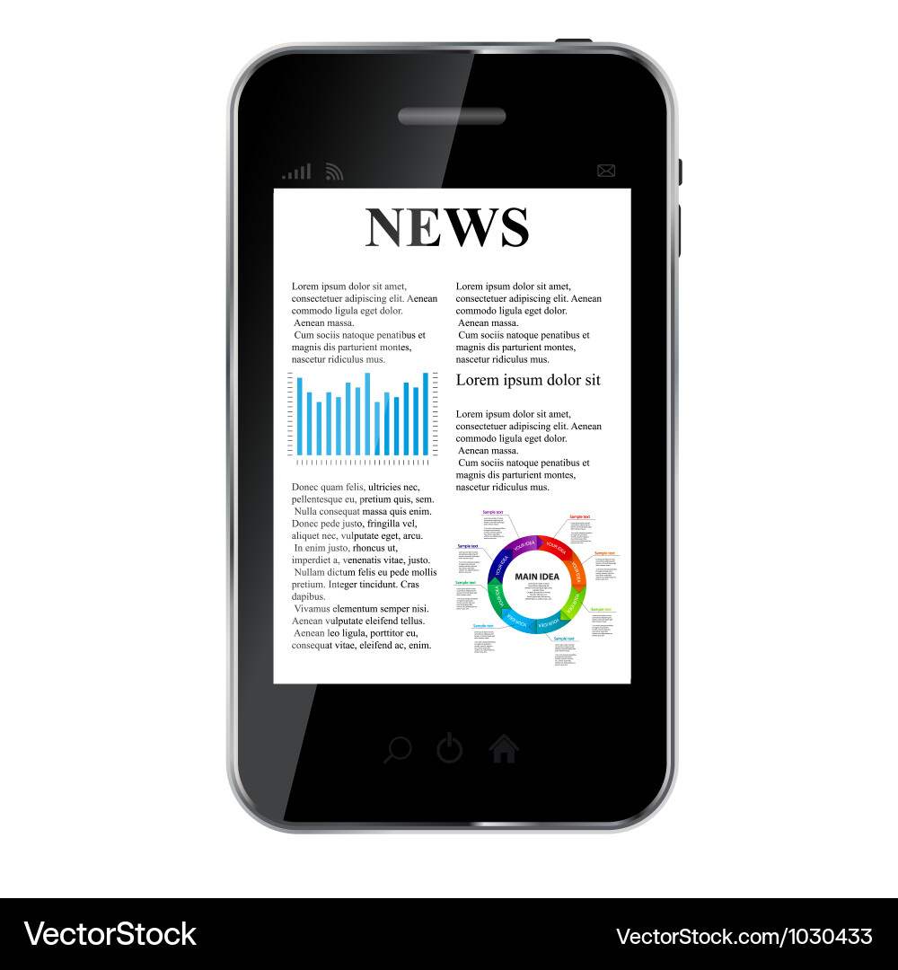 Abstract design mobile phone with news concept Vector Image