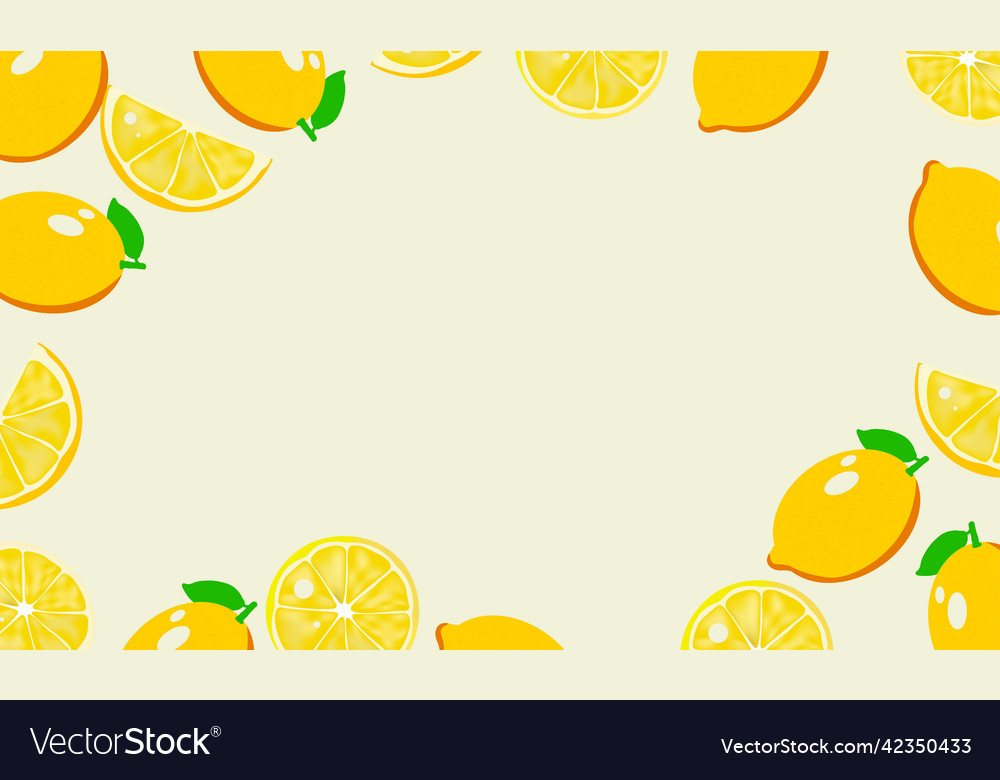 Bright lemon slices background Royalty Free Vector Image