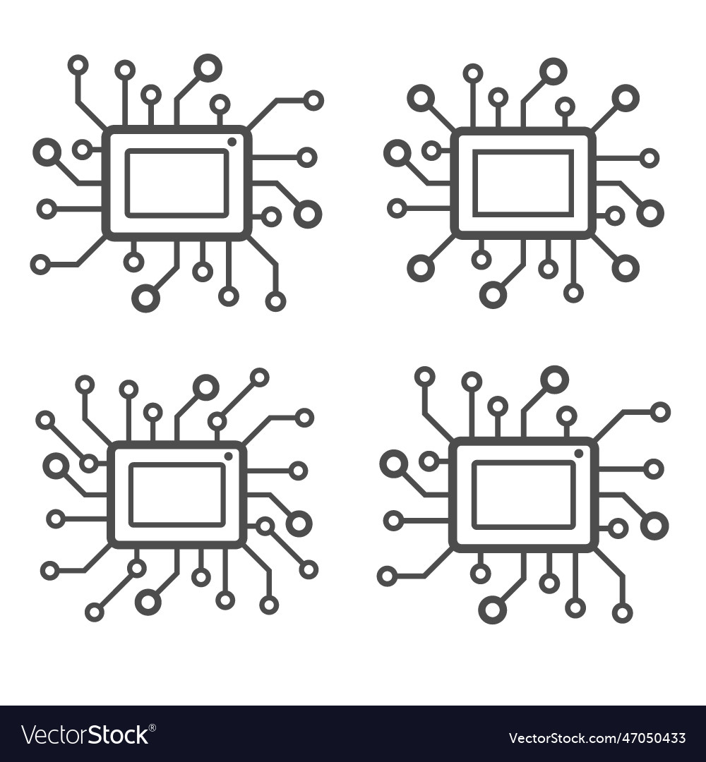 Chip isolated minimal icon processor line icon Vector Image Chip isolated minimal icon processor line icon Vector Image