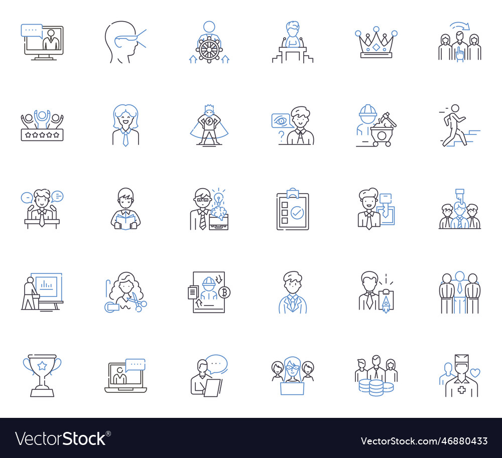 Delegation assignment line icons collection trust Vector Image Delegation assignment line icons collection trust Vector Image