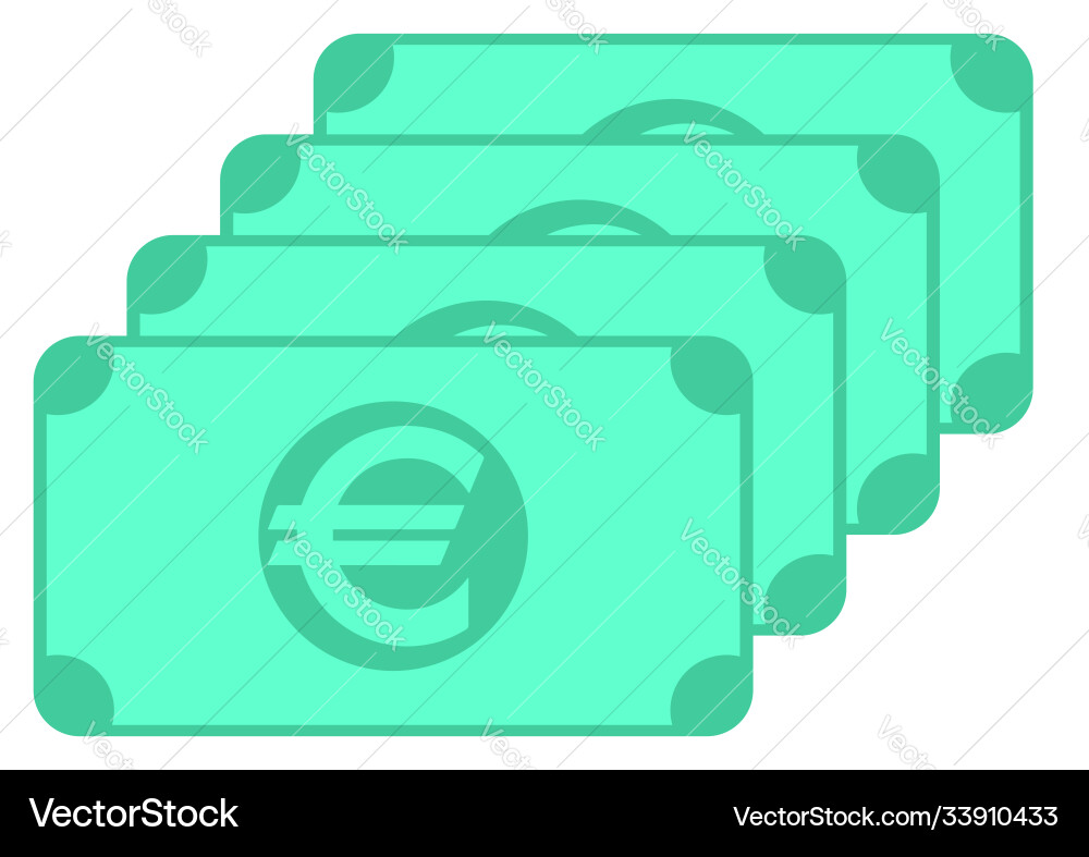 Euro banknote icon symbol design colored Vector Image