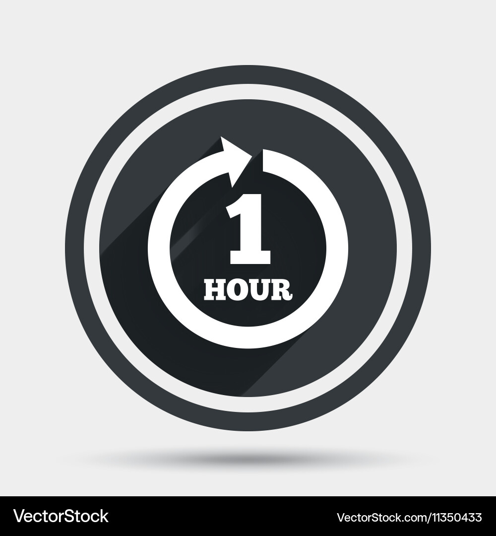 Every hour sign icon full rotation arrow Vector Image