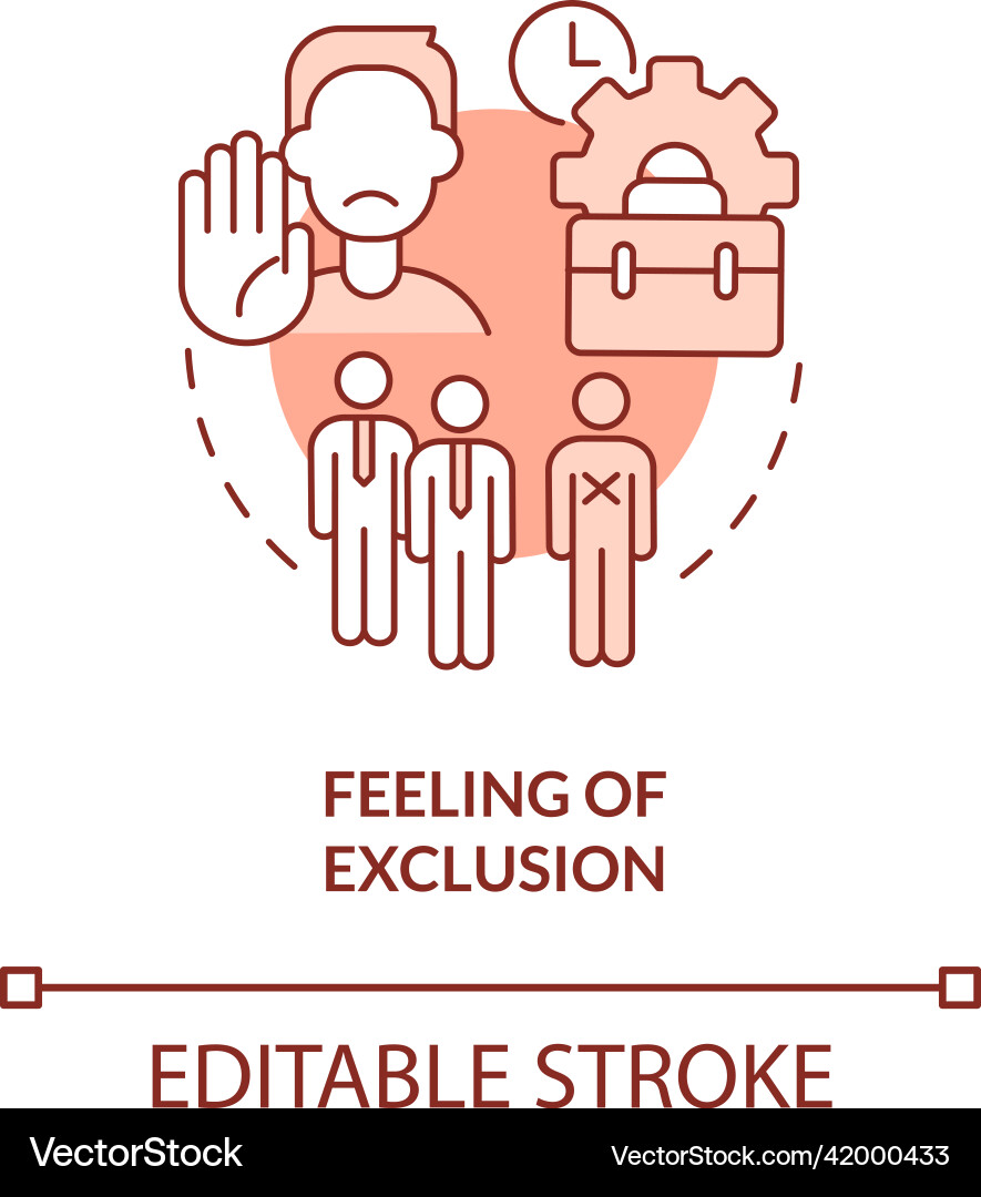 Feeling of exclusion red concept icon Royalty Free Vector