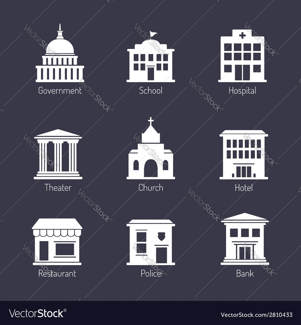 Government building icons set Royalty Free Vector Image Government building icons set Royalty Free Vector Image