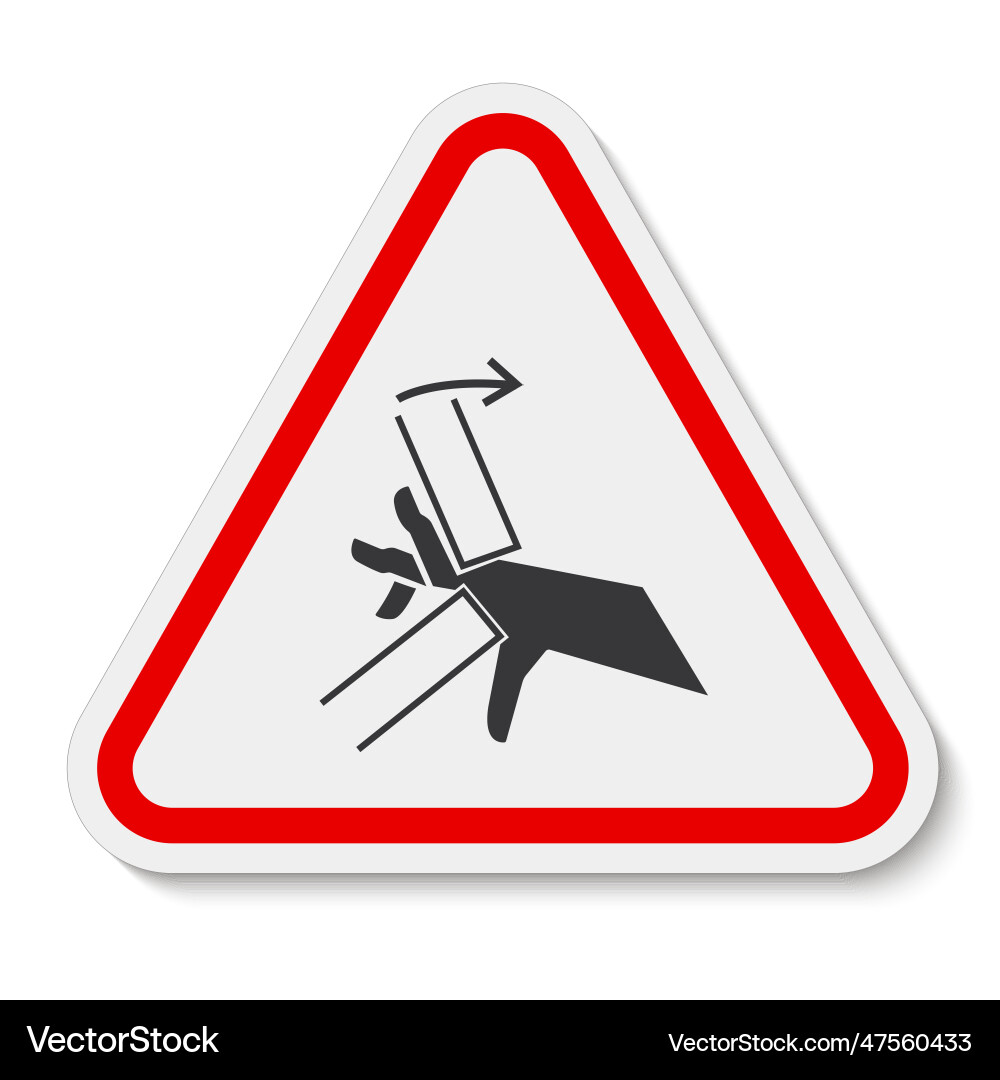 Hand crush pinch point symbol sign isolate Vector Image