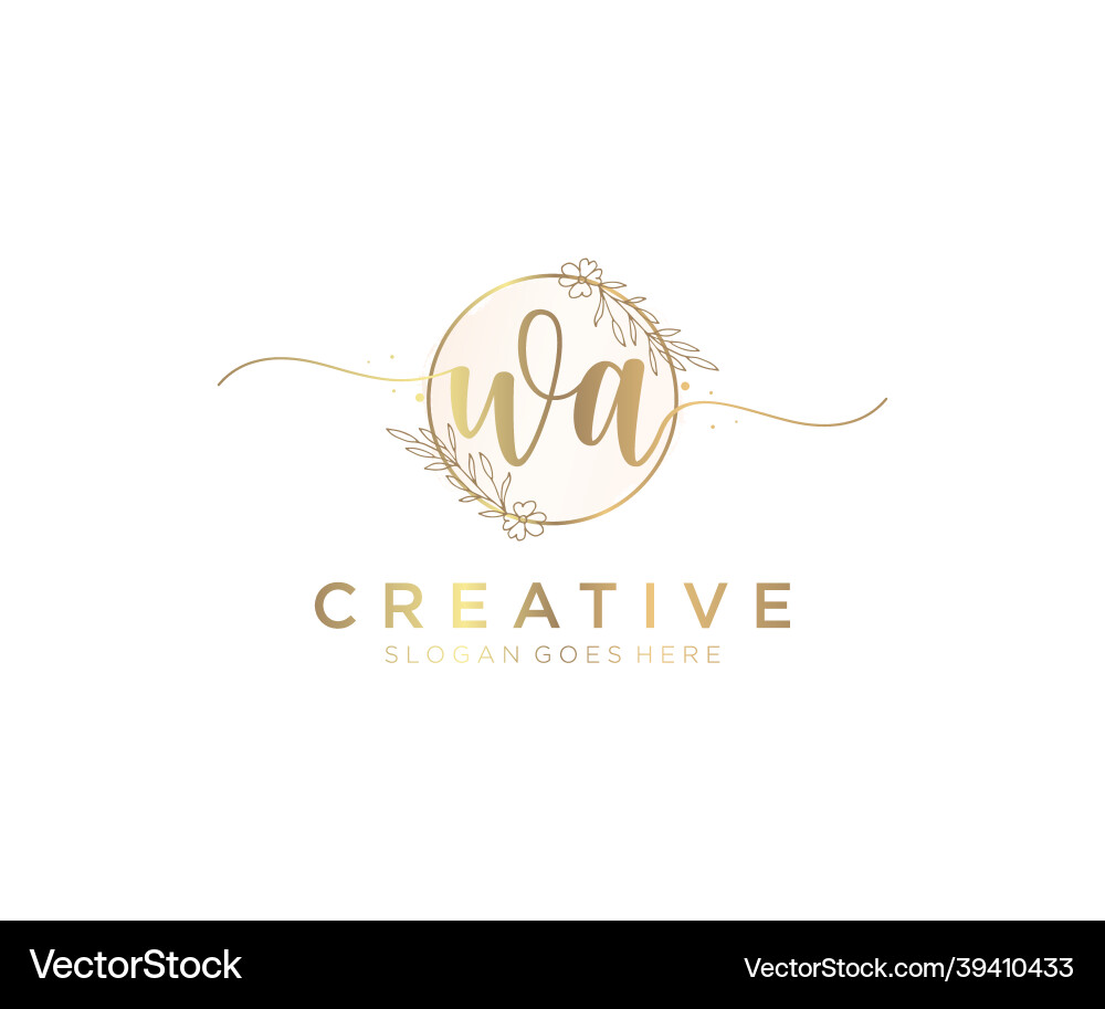 Initial wa feminine logo beauty monogram Vector Image