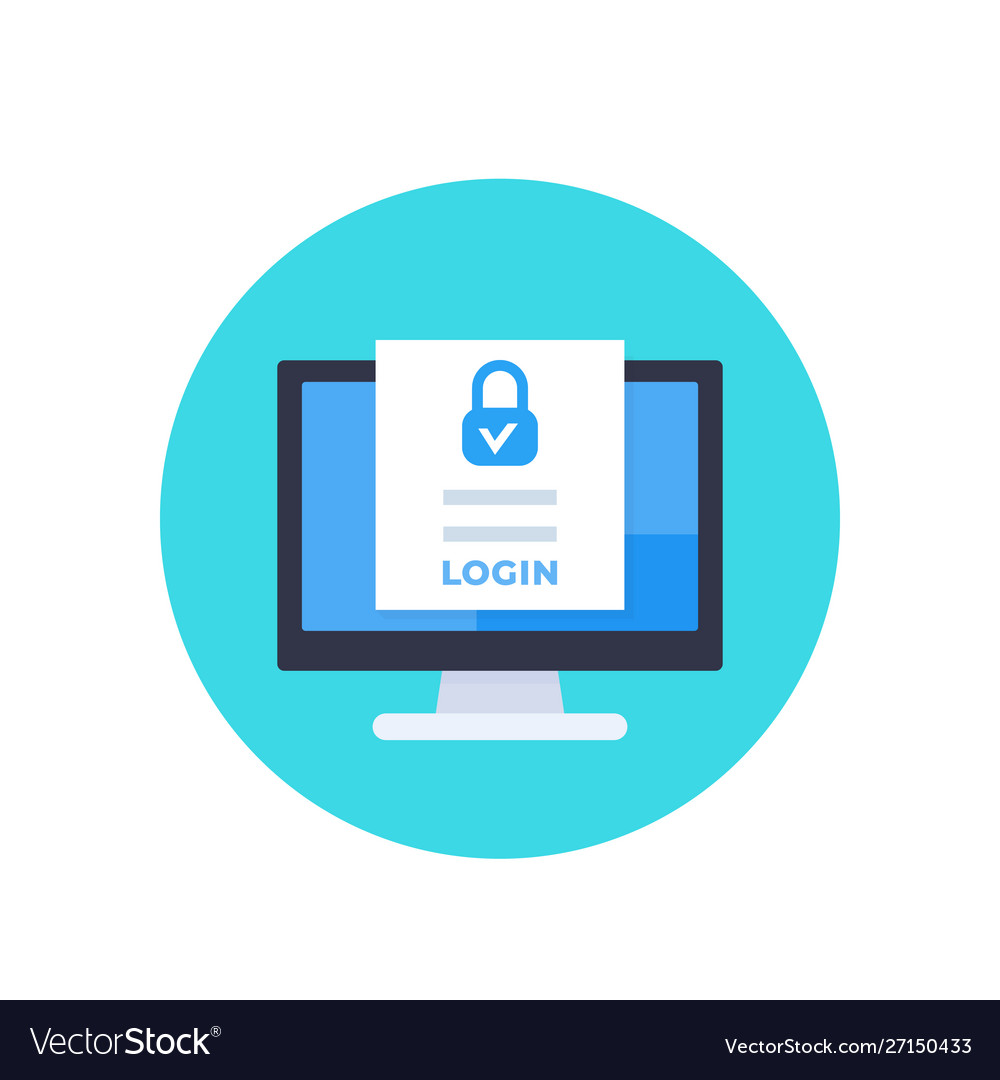 Login secure authentication icon Royalty Free Vector Image
