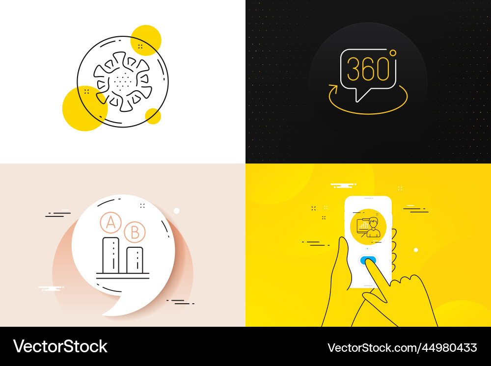 Minimal set of presentation board 360 degree Vector Image