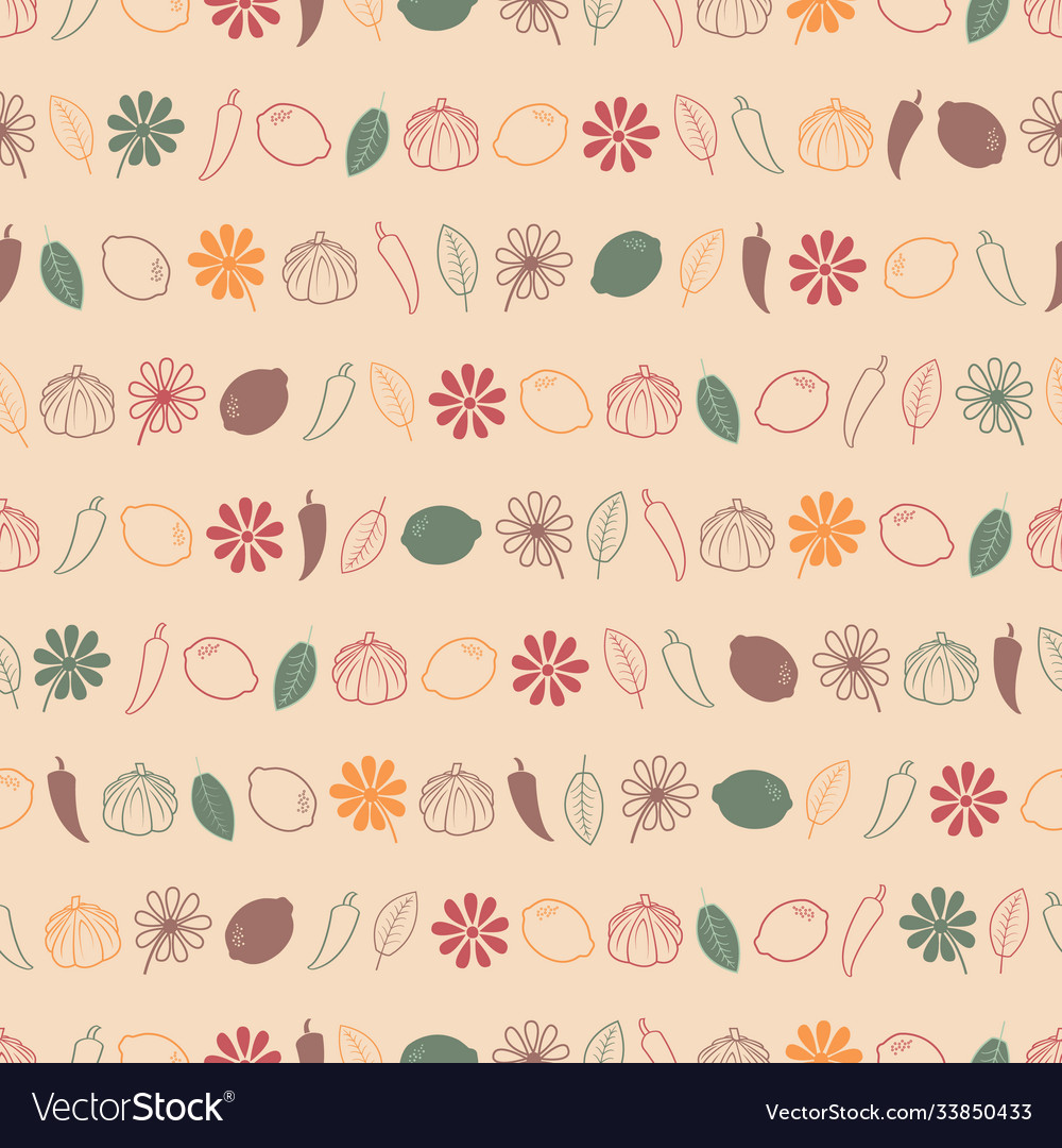 Multicolored kitchen theme seamless pattern Vector Image