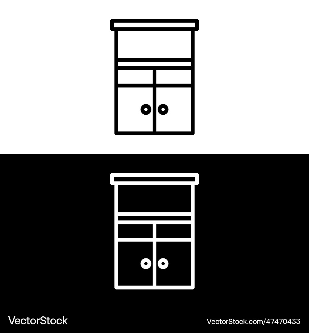Office filling cabinet outline icon Royalty Free Vector