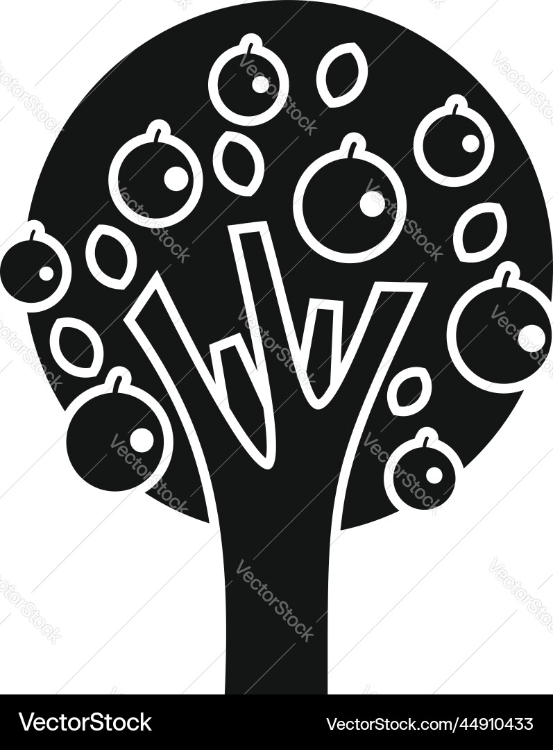 Orange tree icon simple garden plant Royalty Free Vector