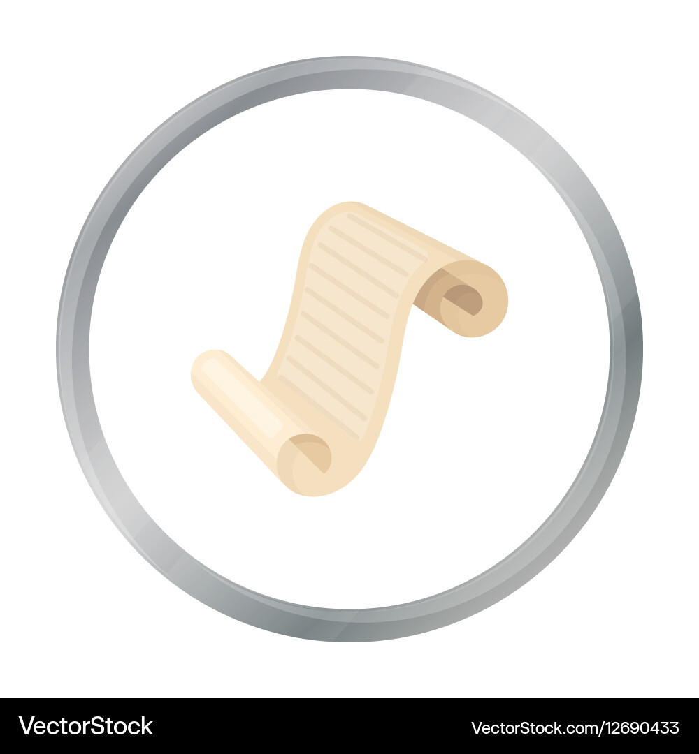 Paper scroll icon in cartoon style isolated Vector Image