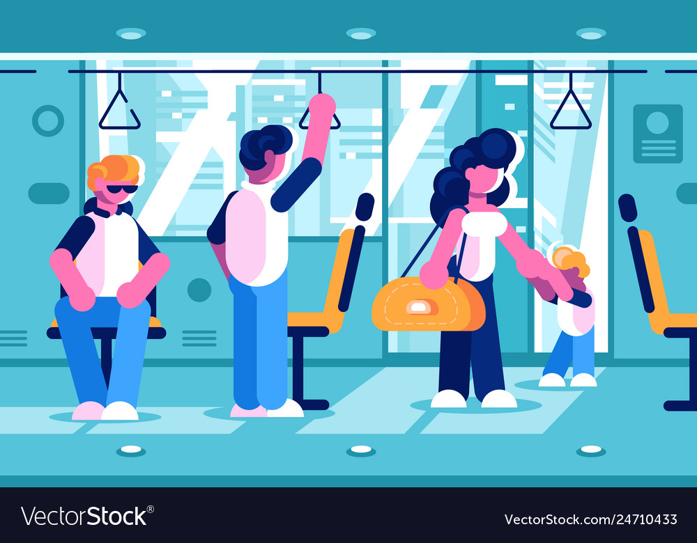 Passengers Inside Bus Royalty Free Vector Image