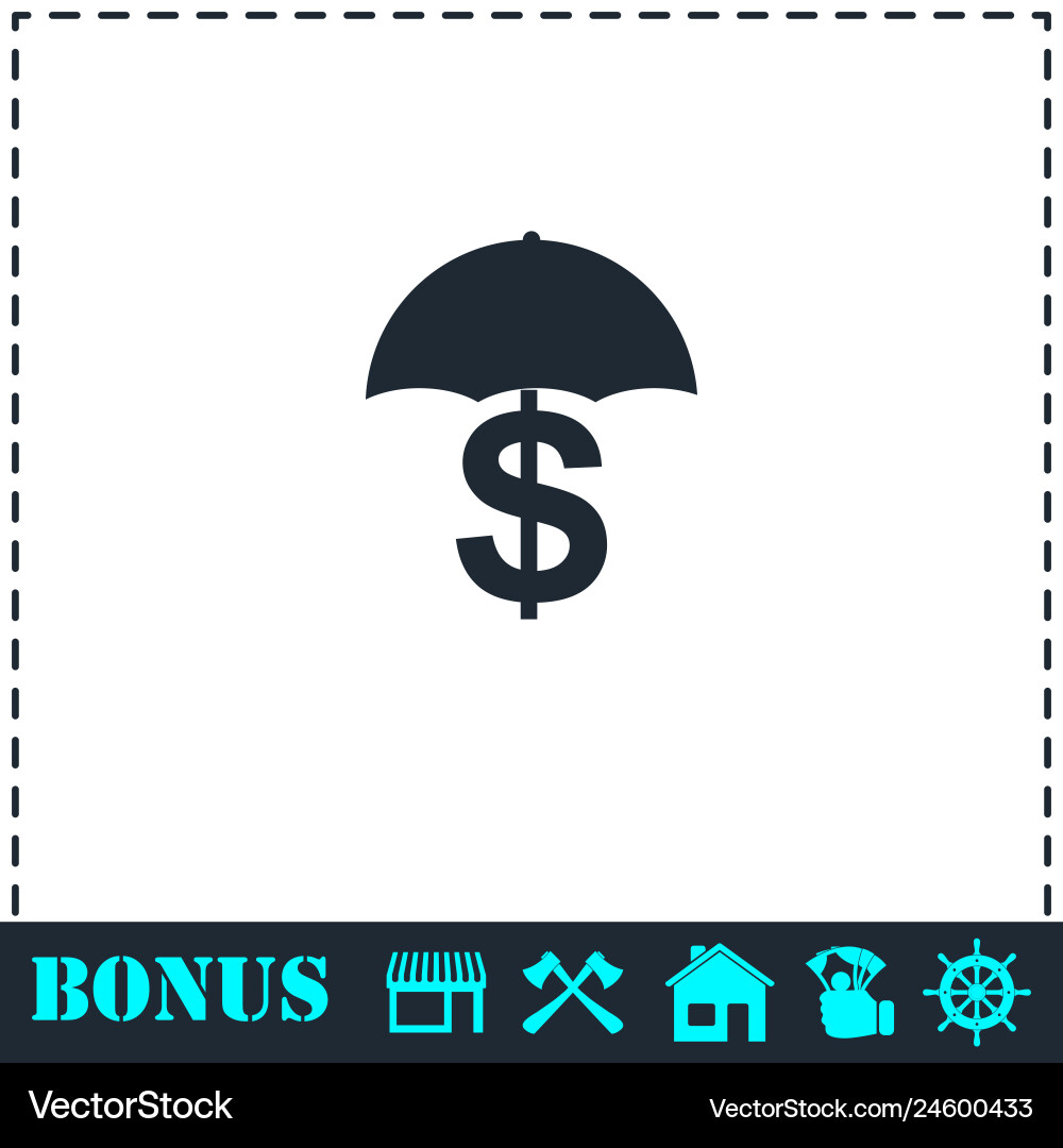 Preservation and protection money icon flat Vector Image