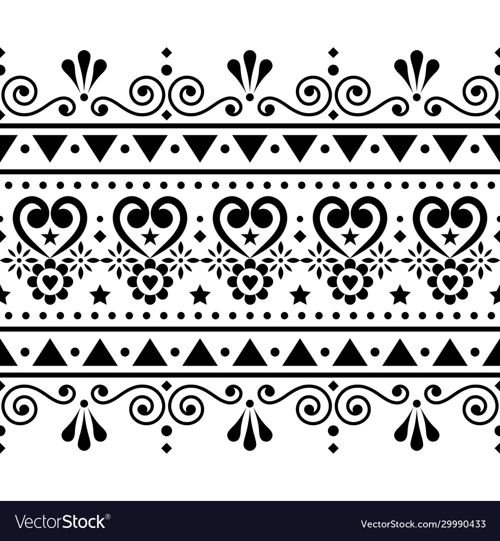 Scandinavian seamless pattern folk art Royalty Free Vector Scandinavian seamless pattern folk art Royalty Free Vector