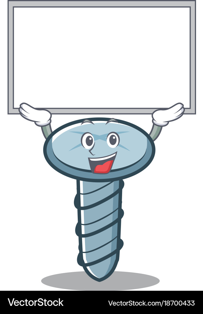 Up board screw character cartoon style Royalty Free Vector