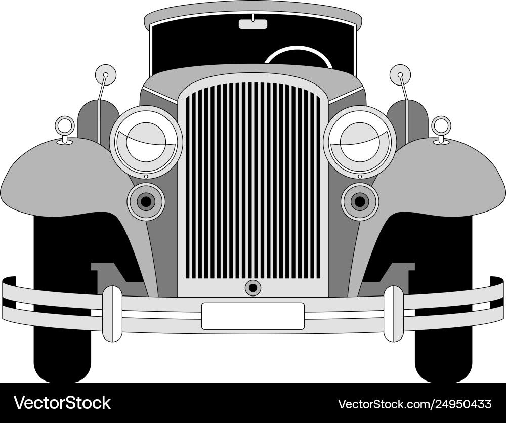 Vintage car lining draw Royalty Free Vector Image