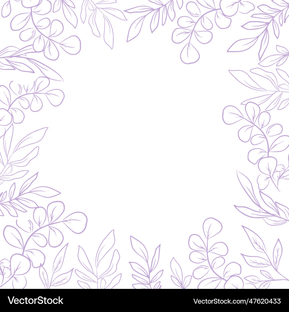 Violet pastel floral frame for wedding or Vector Image