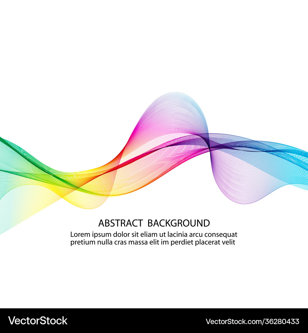 Wavy abstract design in rainbow colors ribbon Vector Image